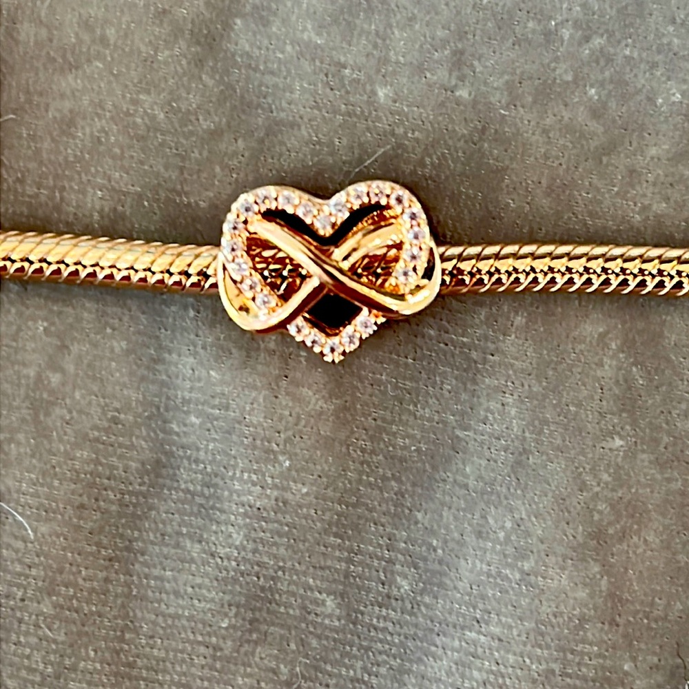 Pandora Rose Gold Infinity Heart Charm - Gem